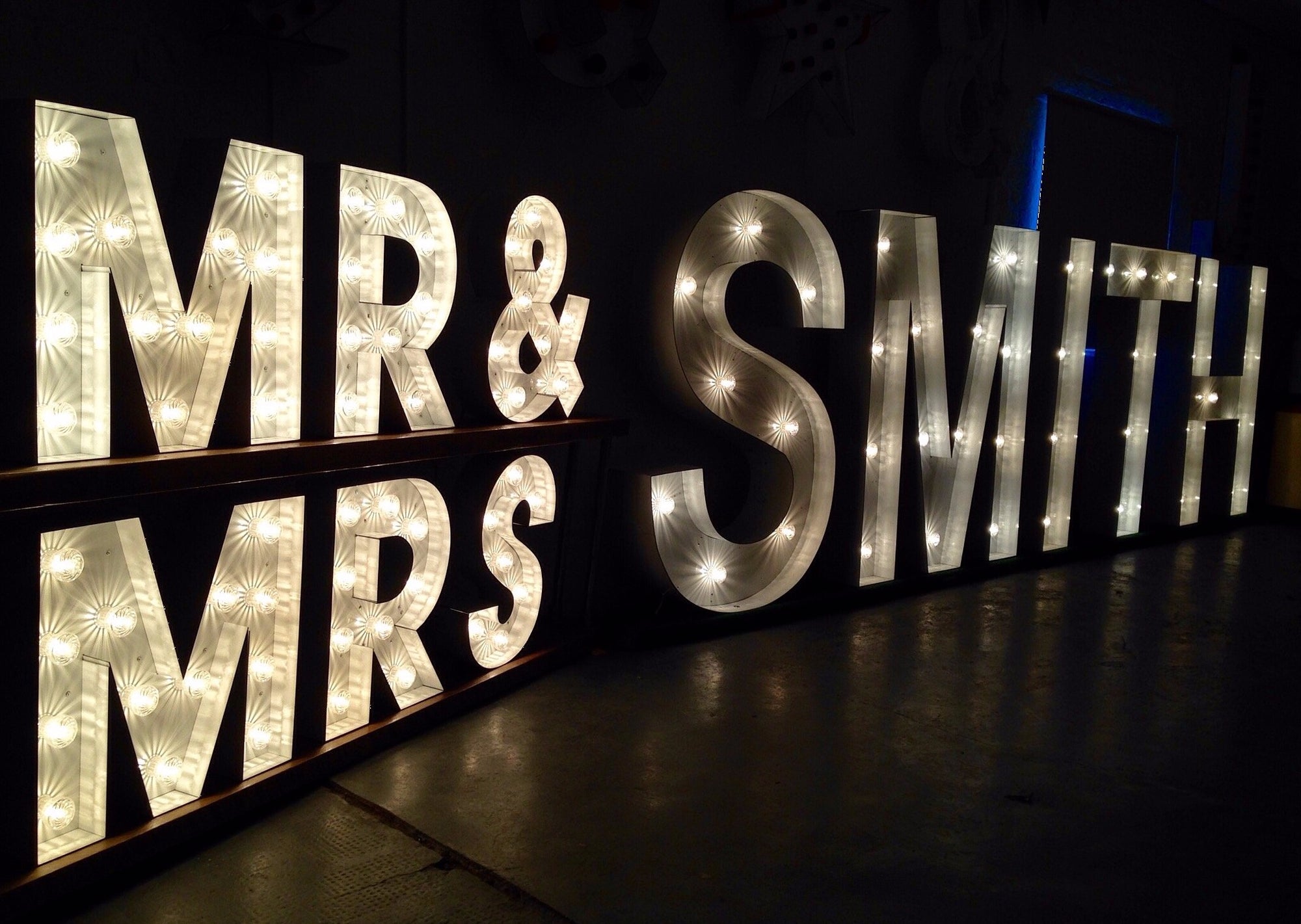 MR&MRS Light Up Letters - GO2 Event Hire
